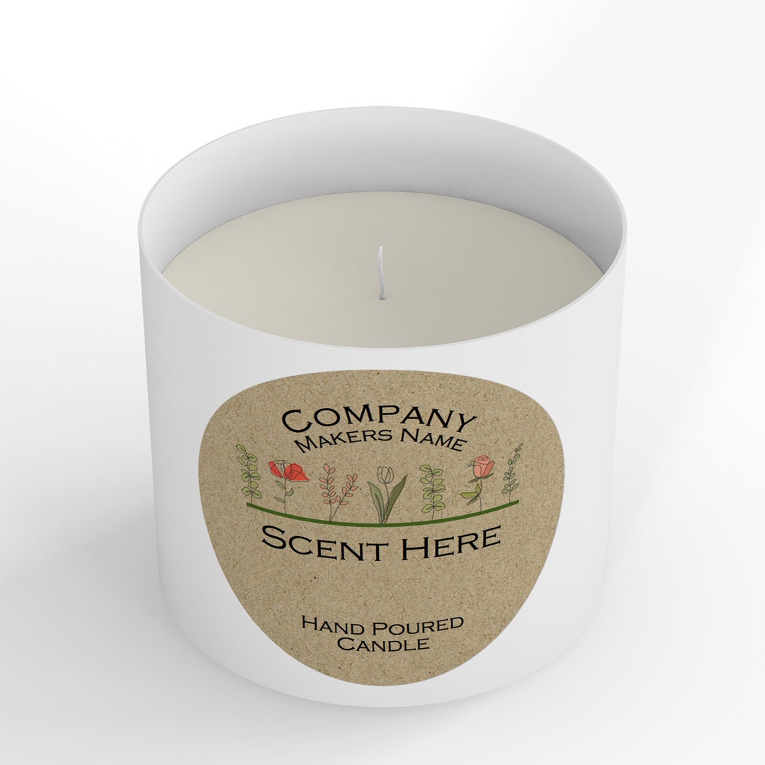 Custom Personalised Recycled Kraft Paper Candle Splashproof Stickers ...