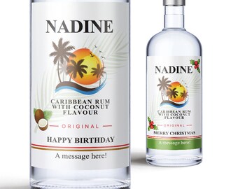 Personalised White Rum Bottle Label Any Name and Message Perfect Rum ...