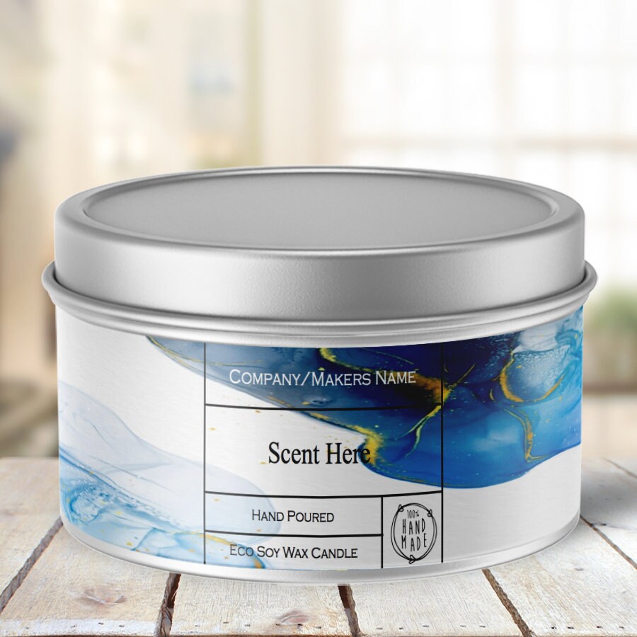 Candle Tin Wrap Labels Personalised Custom Printed Stickers | Etsy