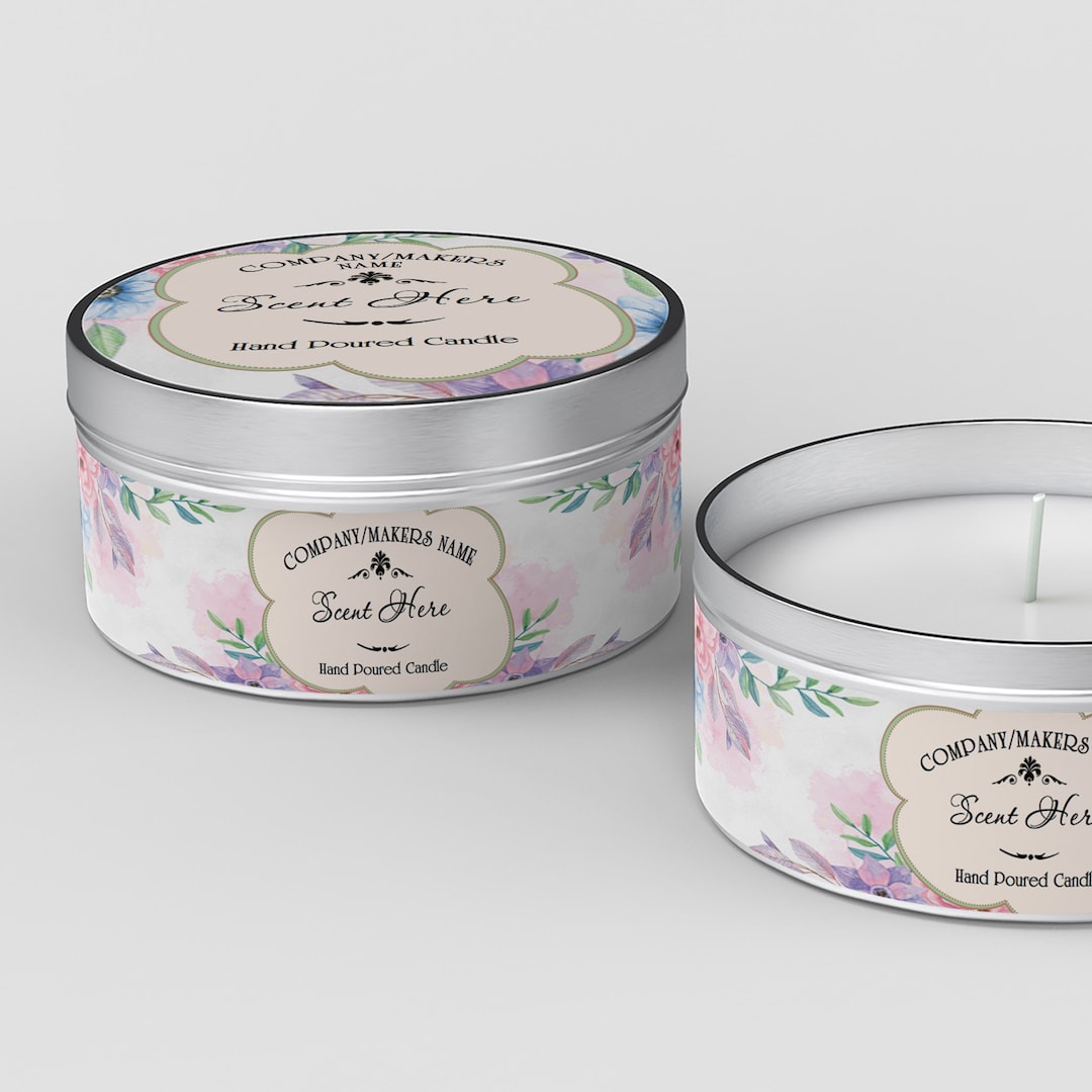 Candle Tin Wrap Labels - Personalised Custom Printed Stickers - Craft ...