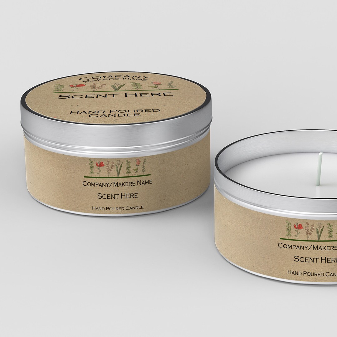 Candle Tin Wrap Labels - Personalised Custom Printed Stickers - Craft ...