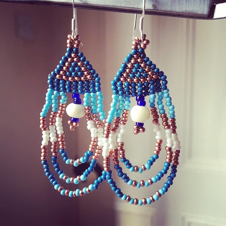 Seed Bead Dangle Earrings - Etsy Israel