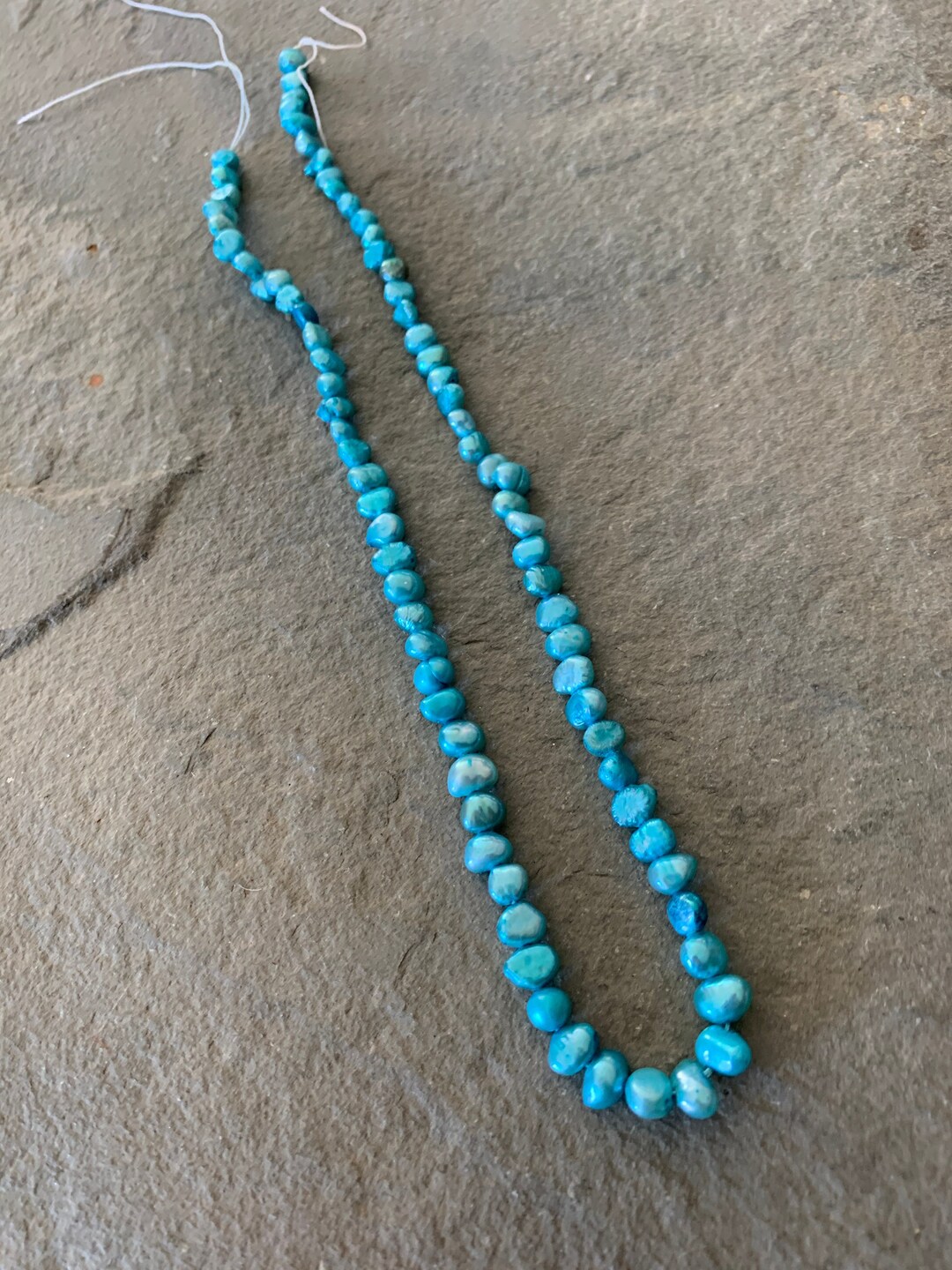 Dyed Aqua Blue Freshwater Pearls, 14 1/2" Strand, 5mm by 6mm - Etsy