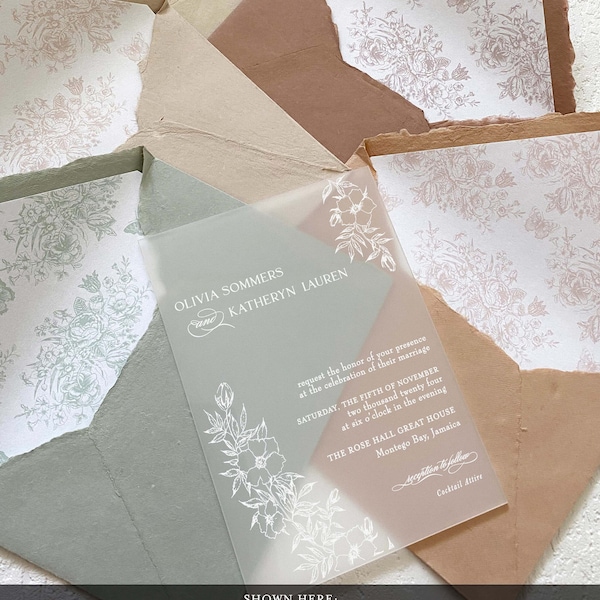 Translucent Wedding Invitations - Etsy