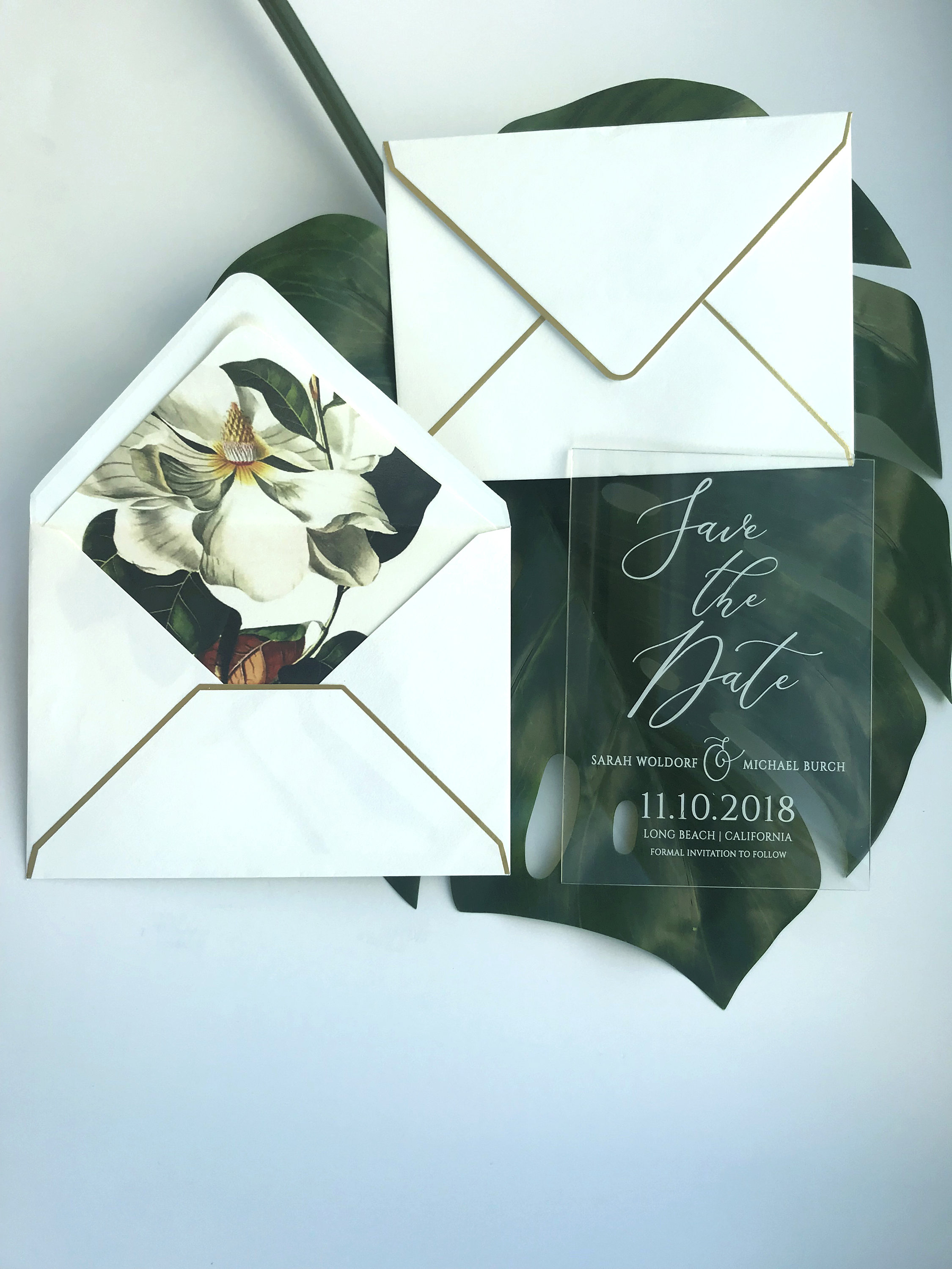 Save The Dates Clear Acrylic SAVE THE DATE wedding invitation clear ...