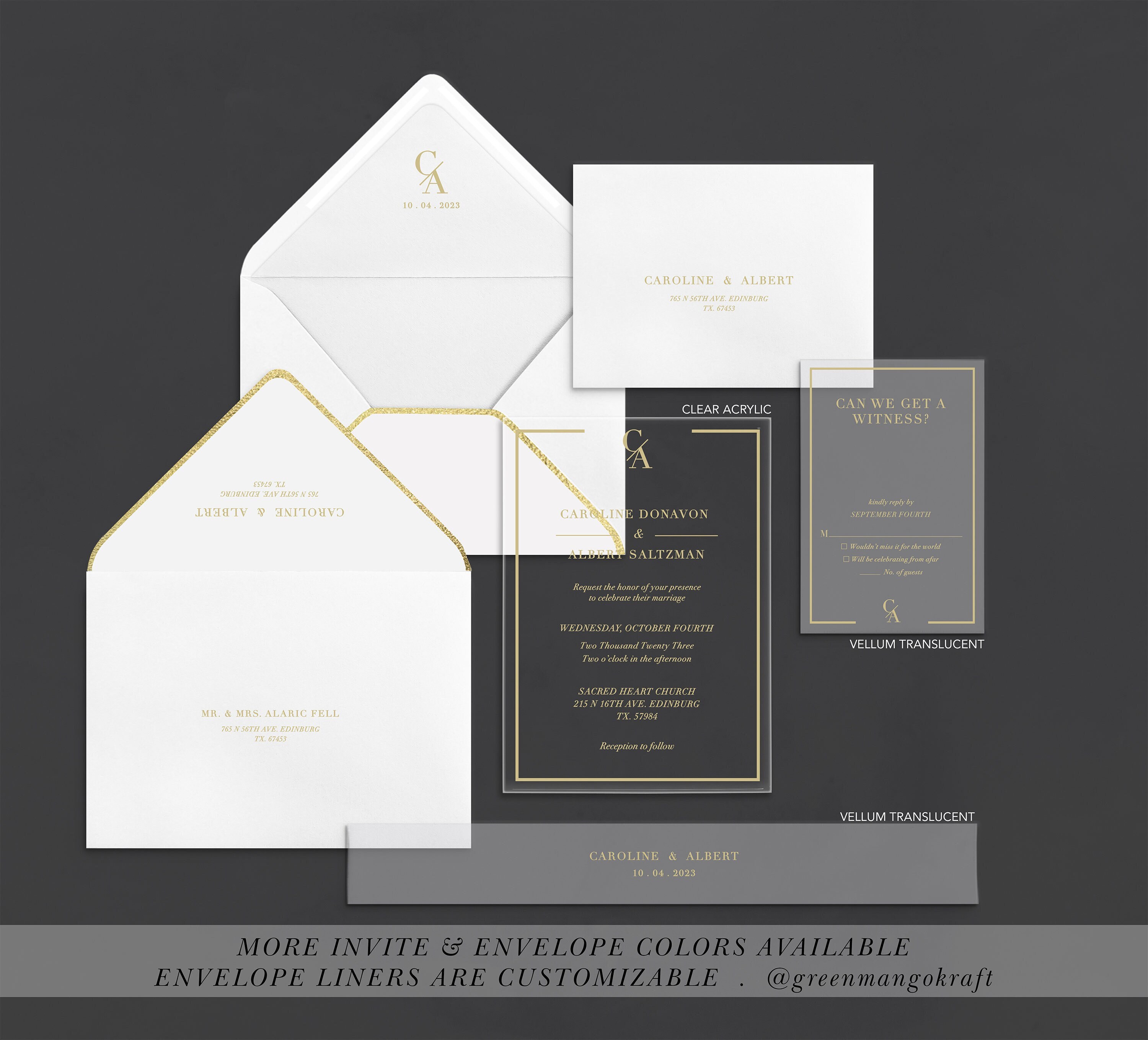 Save The Dates Clear Acrylic SAVE THE DATE wedding invitation clear ...