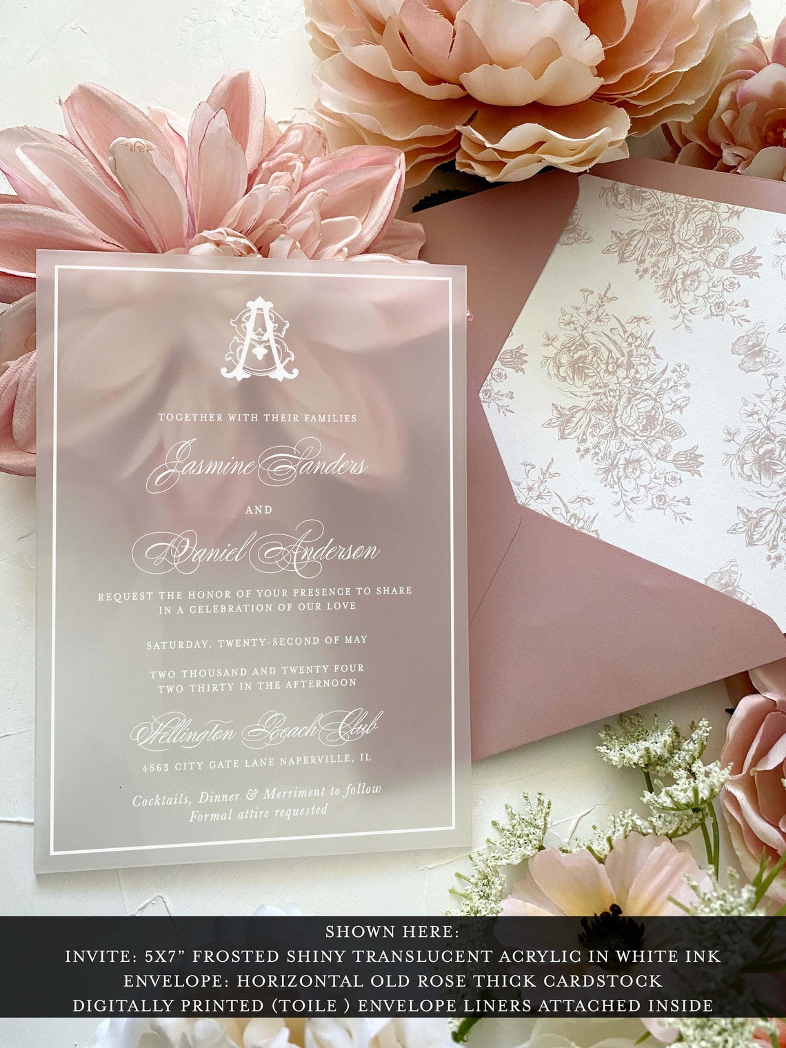 Black Acrylic Gold Wedding Invitation Clear Perspex Modern - Etsy