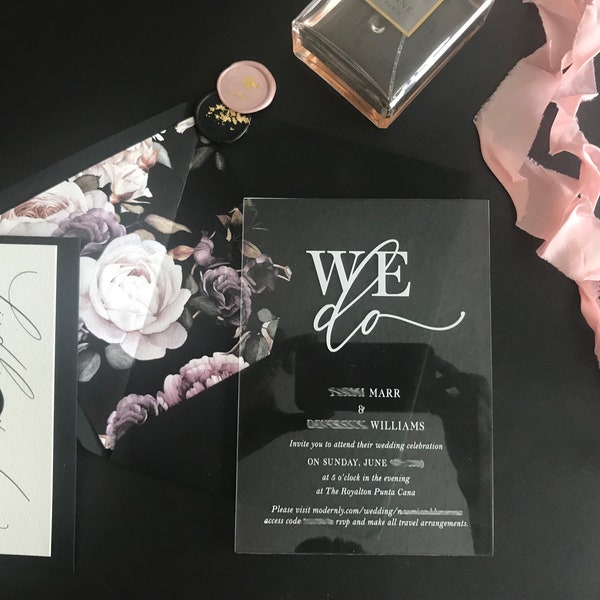 Transparent Wedding Invitation - Etsy