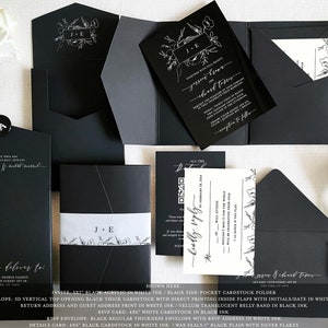 Black Acrylic Gold Wedding Invitation Clear Perspex Modern Envelope ...