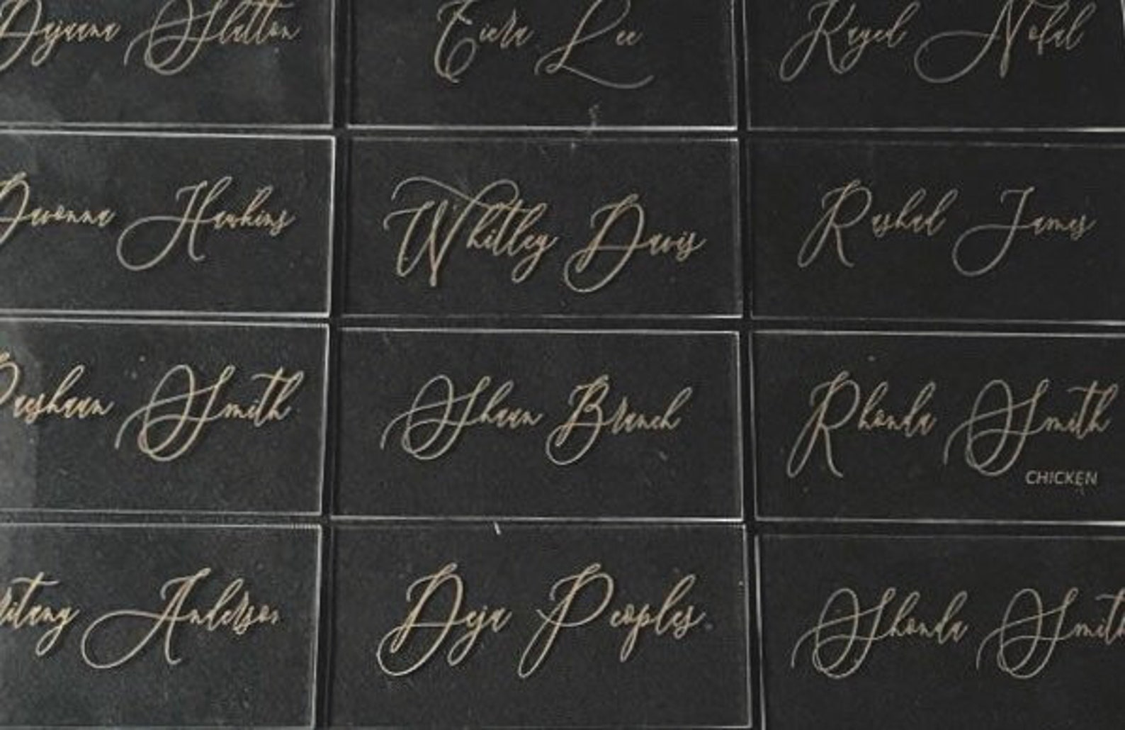 100 Clear Acrylic Name Cards WEDDING place cards 2x4 | Etsy