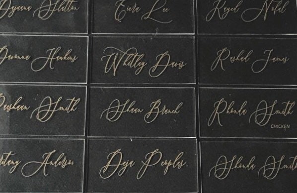 100 Clear Acrylic Name Cards WEDDING place cards 2x4 | Etsy