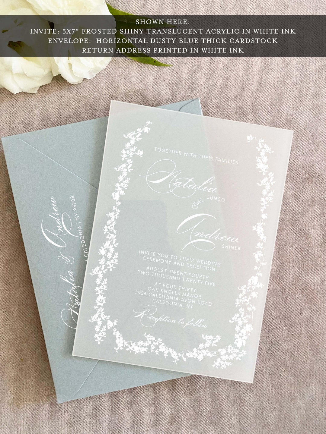 Frosted Acrylic Invitations Wedding Translucent Plexiglass Shiny Black ...