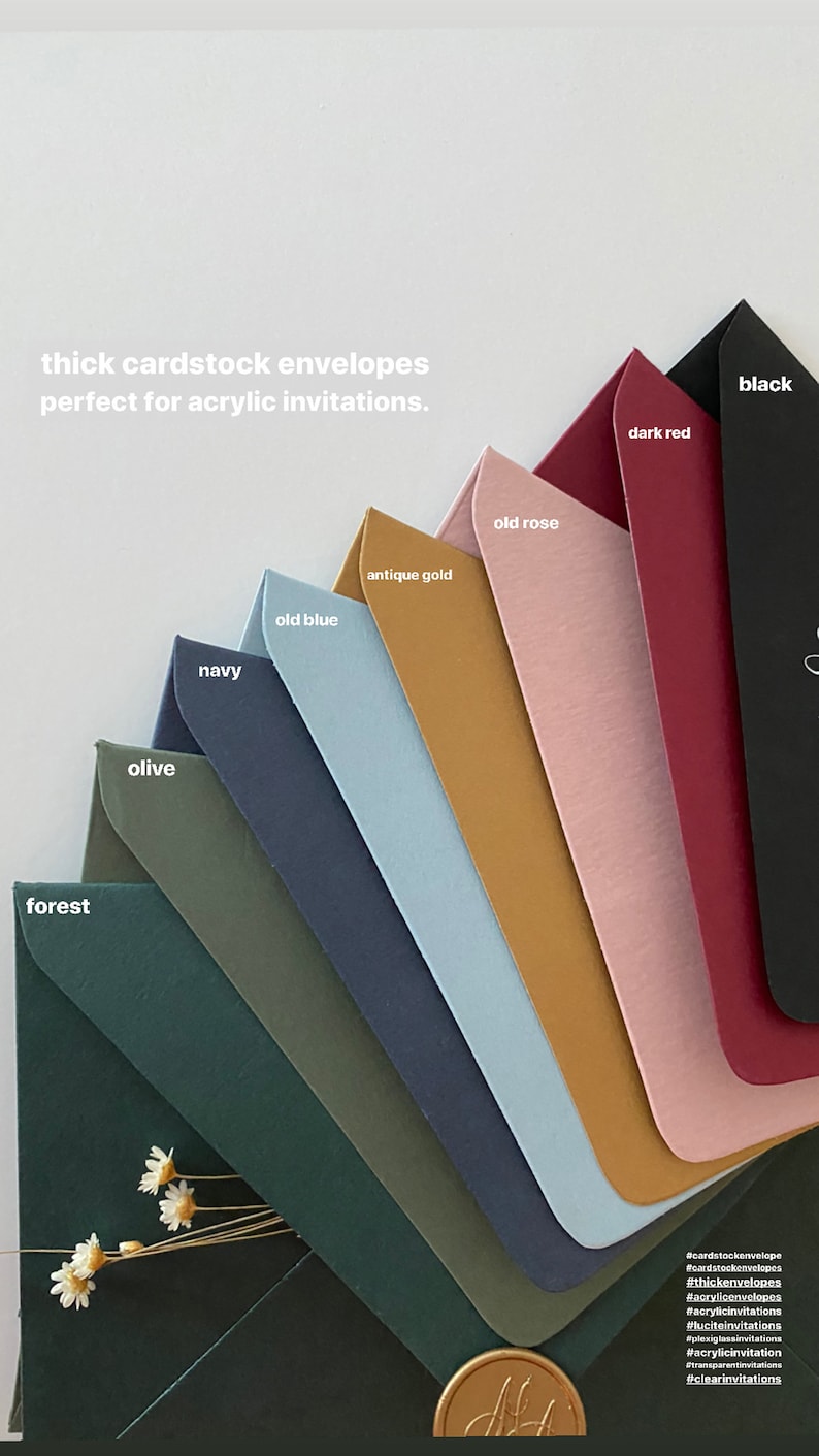 THICK CARDSTOCK ENVELOPES for Acrylic Invitation 300 Gsm A7.5 - Etsy