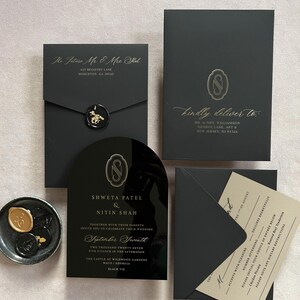 Curved Invitations Arch Acrylic Wedding Invitations With Envelopes ...