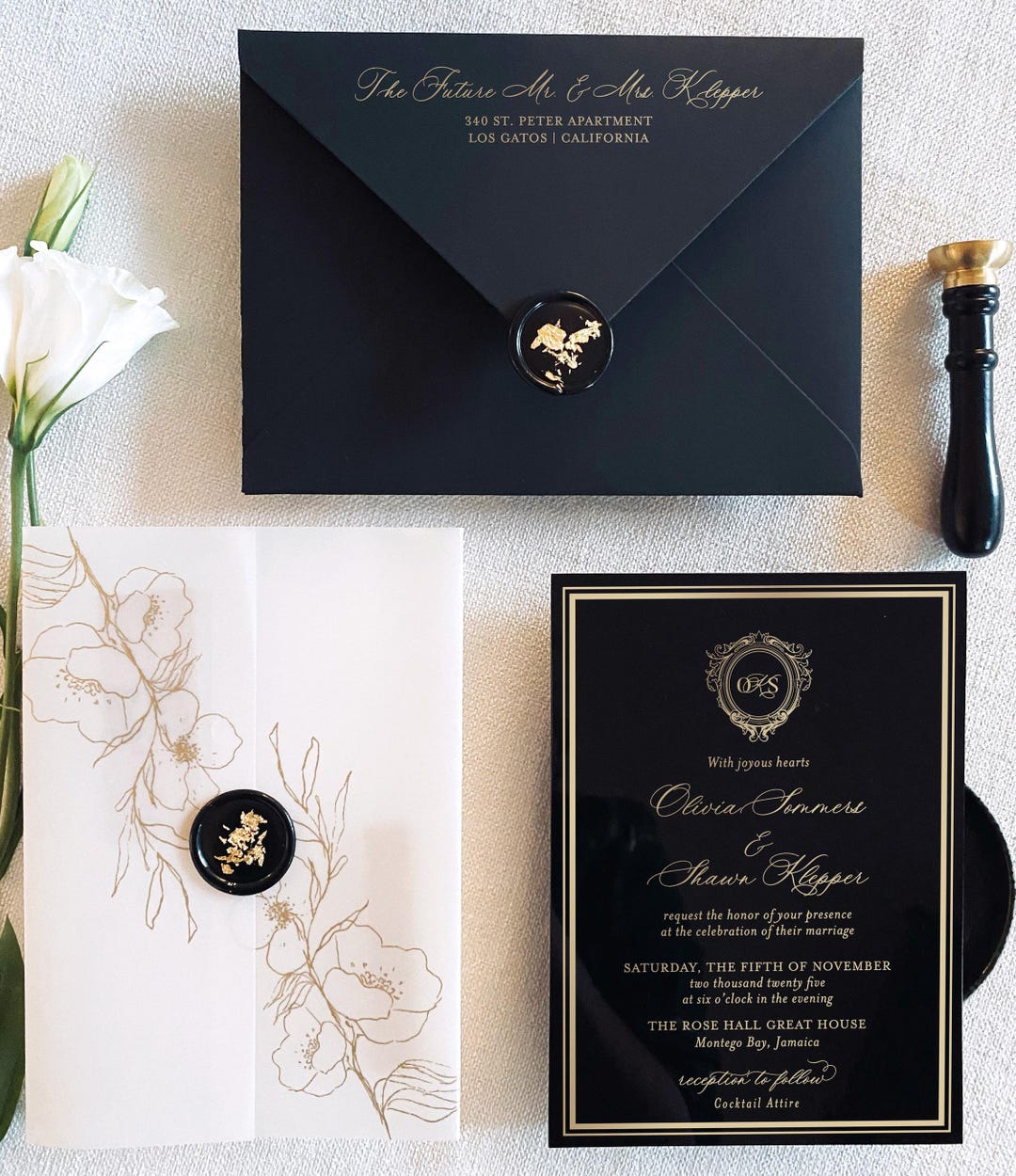 Black Acrylic Wedding Invitation Plexiglass Invite Acrylic Invites ...