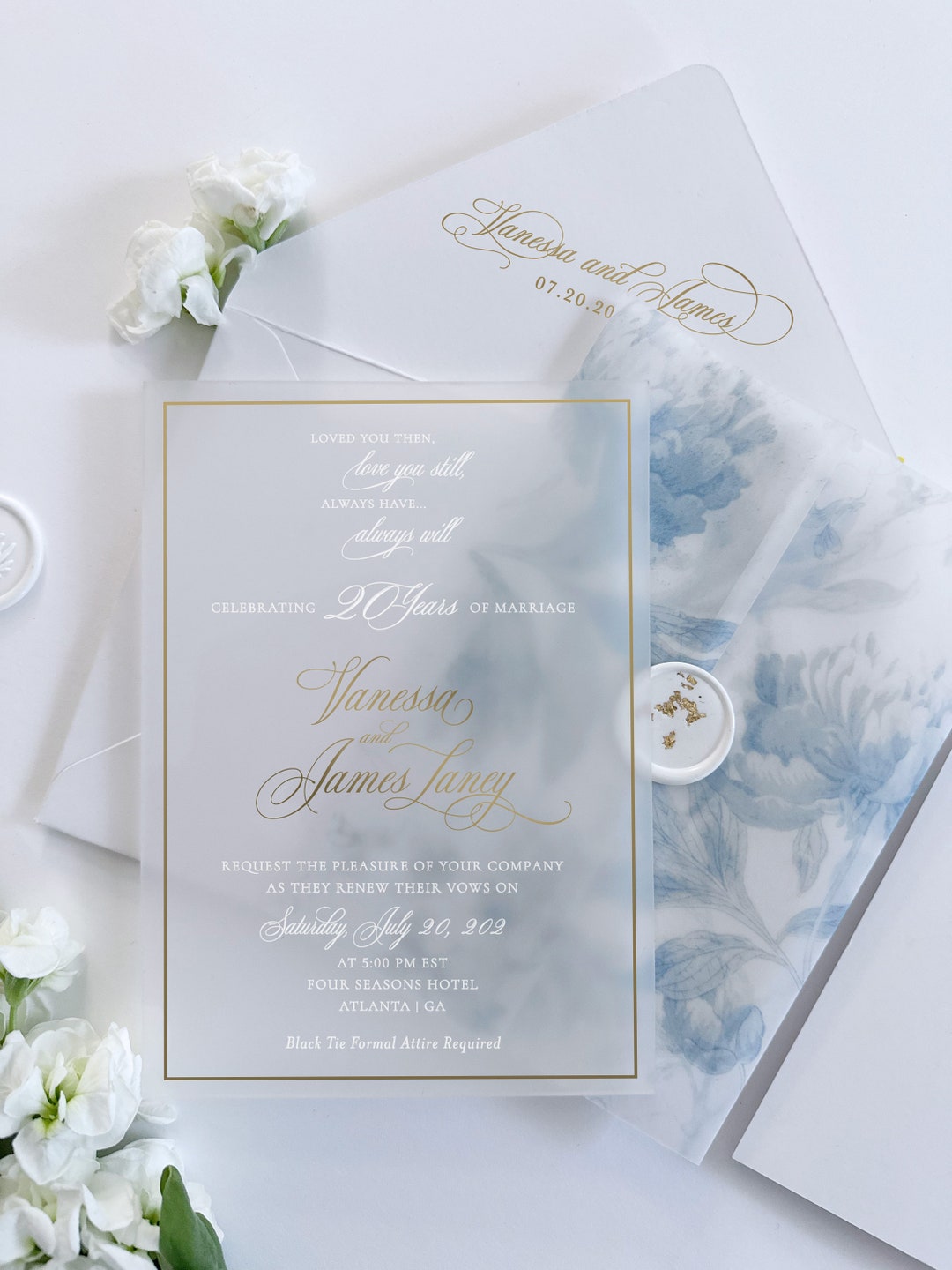 Steel Blue Invitation Suite Light Blue Invites French Blue Wedding ...