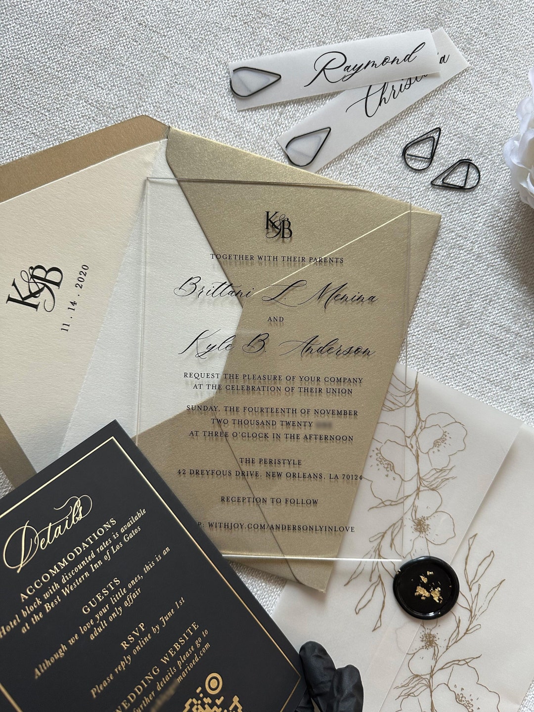 Clear Acrylic Wedding Invitation Laser Cut Plexiglass Black - Etsy