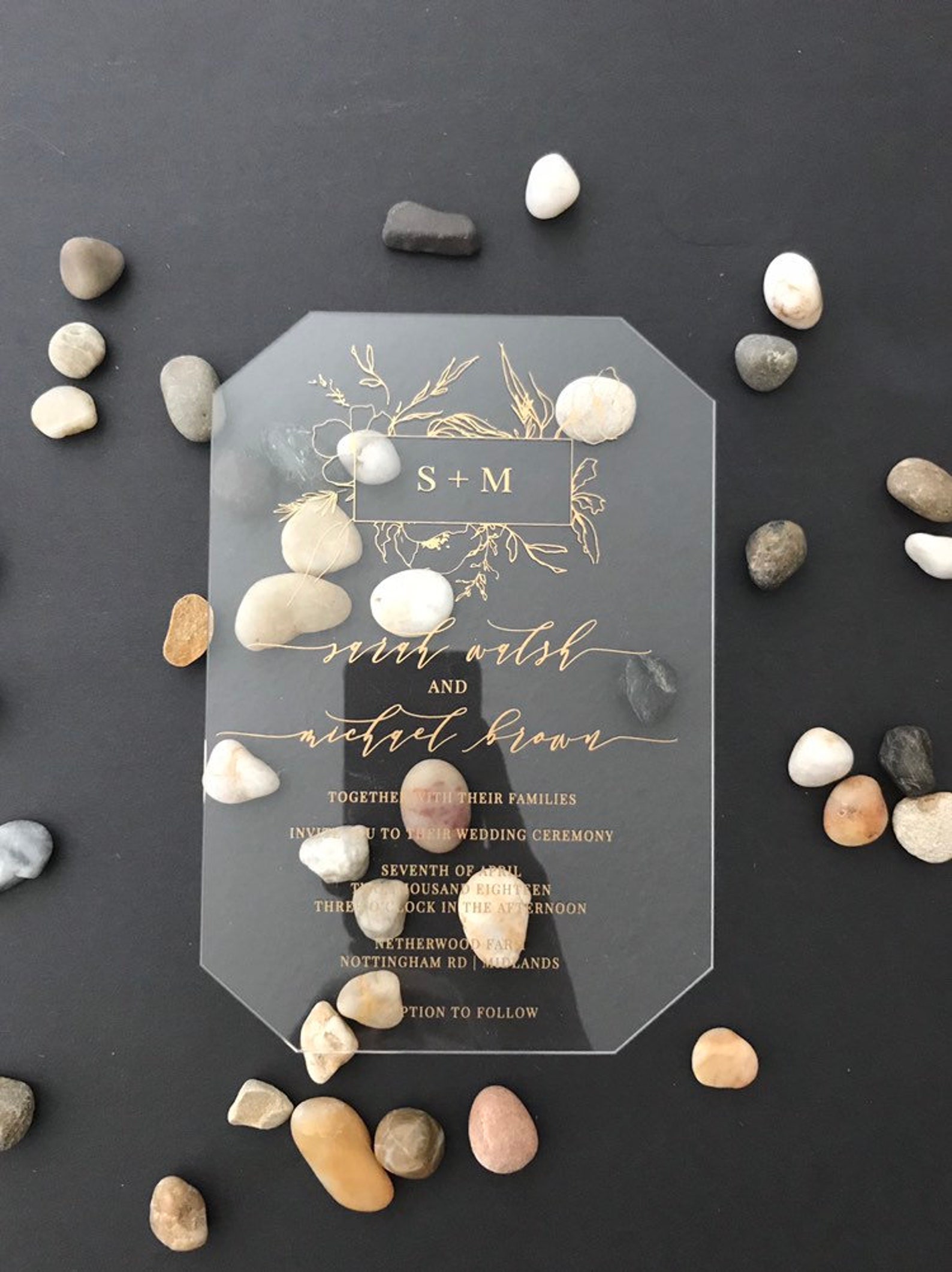 Clear Acrylic Wedding Invitation Laser Cut Plexiglass Black - Etsy