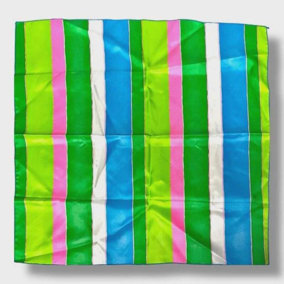 Vibrant Striped Mod Vintage Square Kerchief Scarf - Etsy