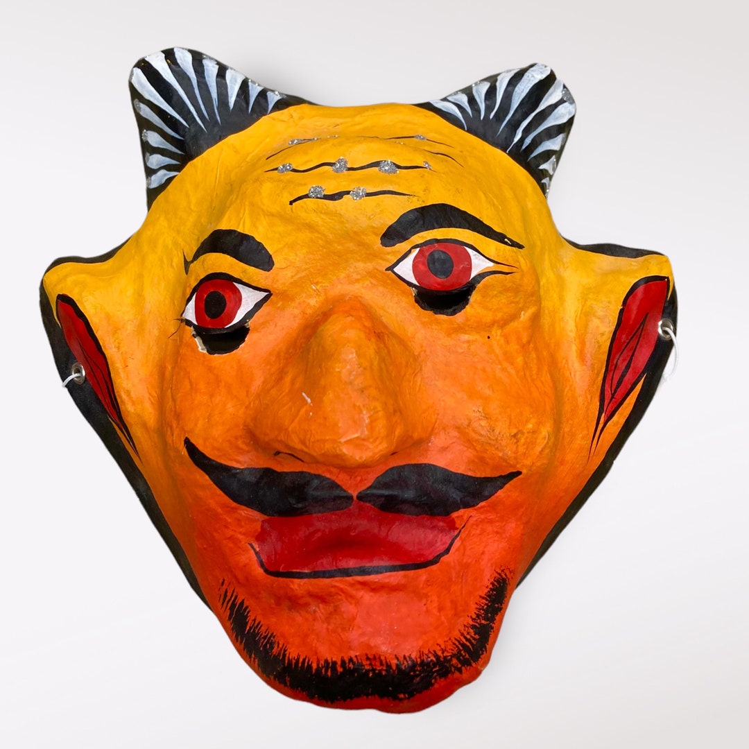 Devil Mask. Paper Mâché. Oaxaca Mexico Paper Pulp Halloween - Etsy