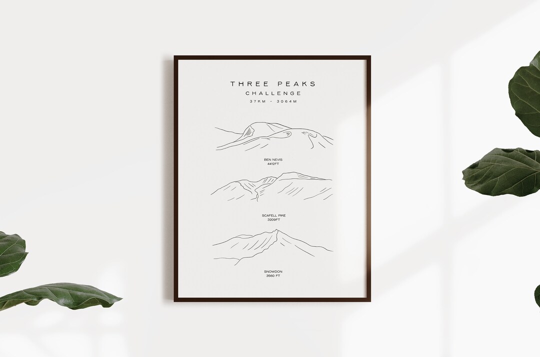 Three Peaks Challenge Print 3 Peaks - Etsy