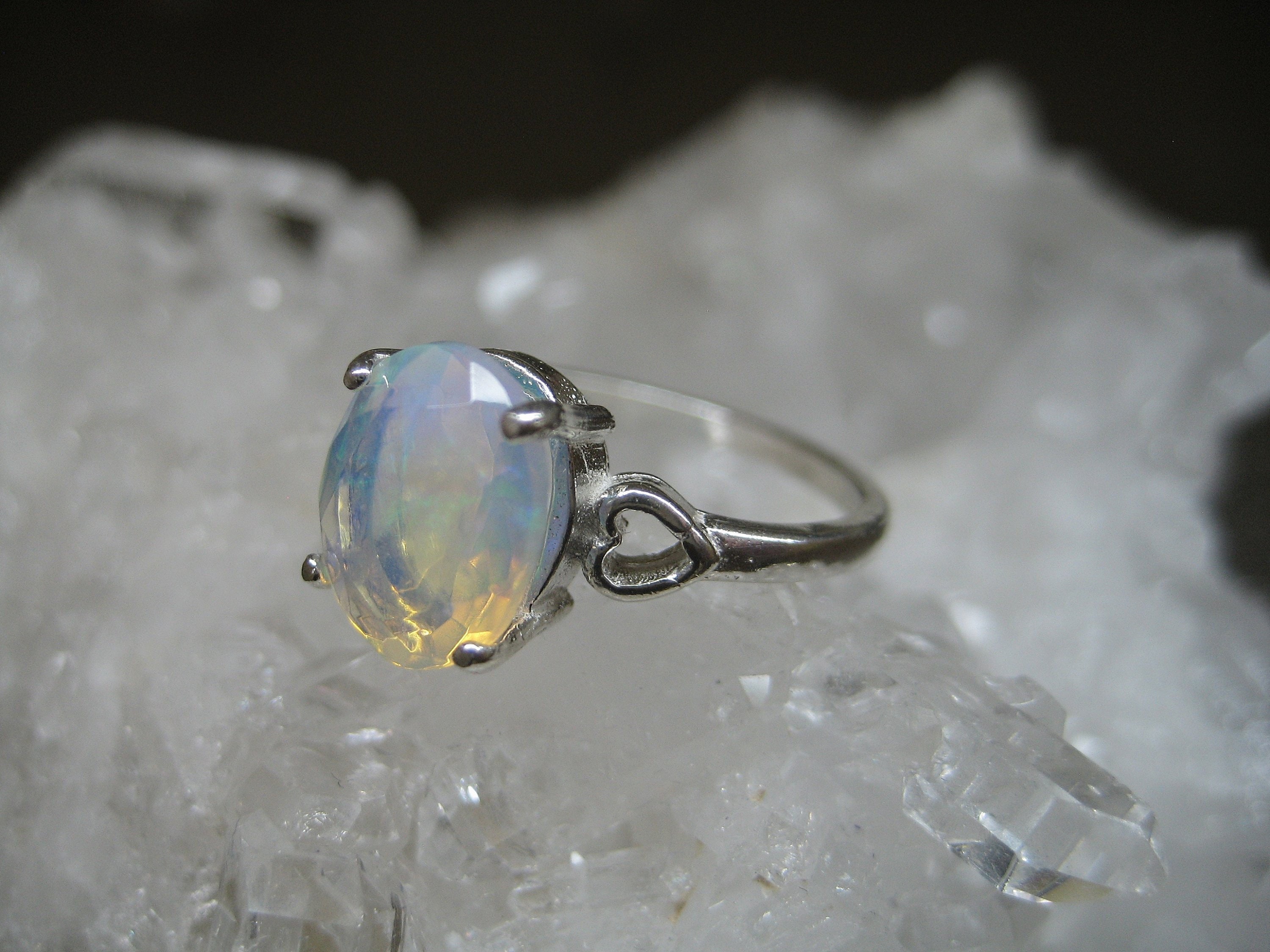 Opal Ring, Opal, Ring, Genuine Opal, 925 Sterling Silver, Faceted Opal ...