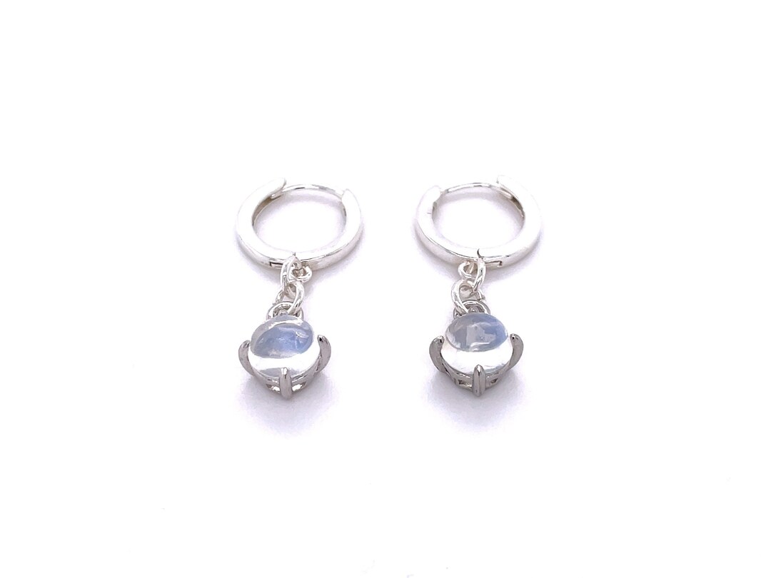 Genuine Moonstone Earrings 925 Silver, Handmade Gemstone Earrings ...