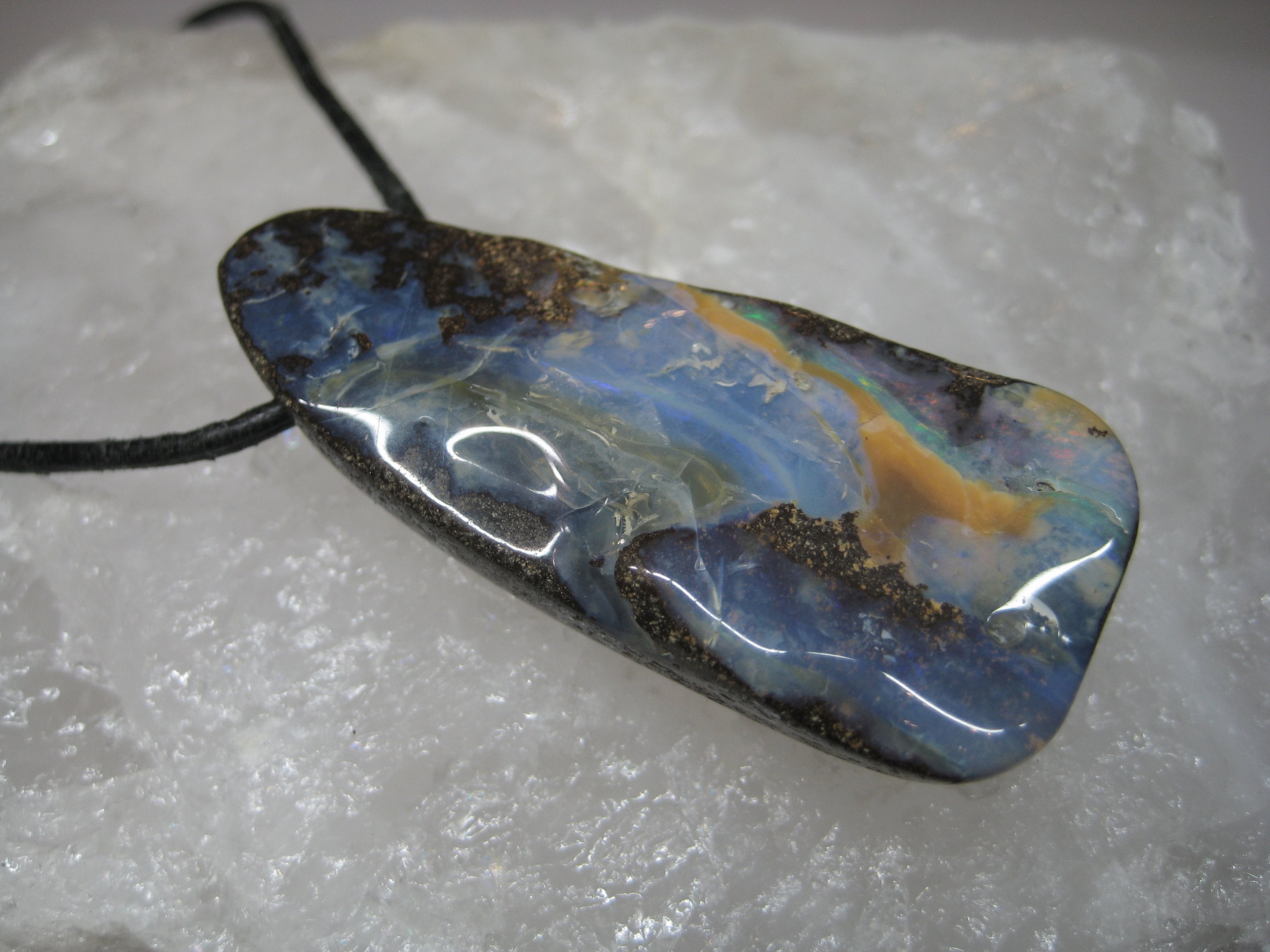 Boulder Opal Pendant, Boulder Opal Necklace, Boulder Opal drilled, Opal ...