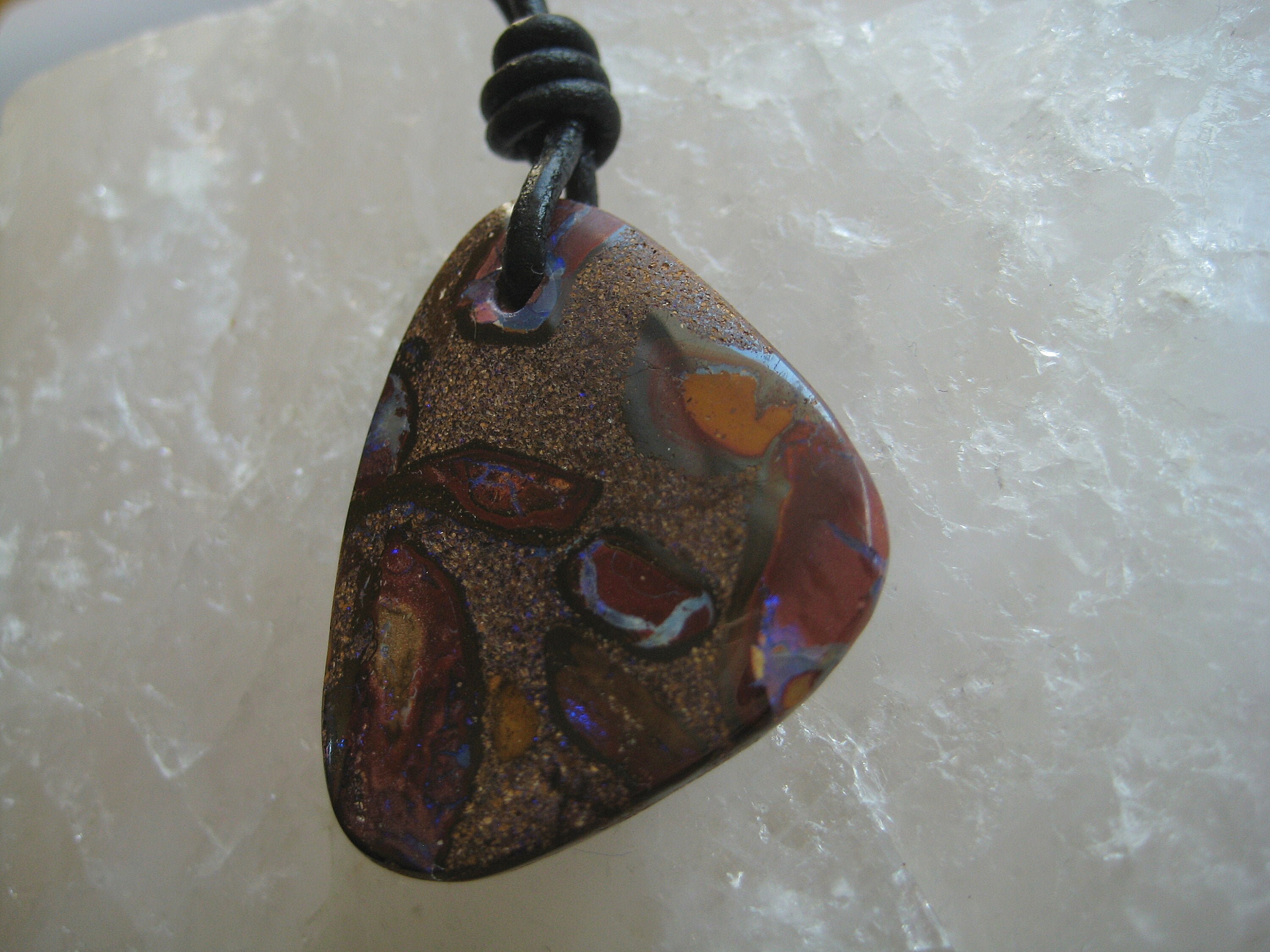 Boulder Opal Pendant, Boulder Opal Necklace, Natural Opal Jewelry, Opal ...