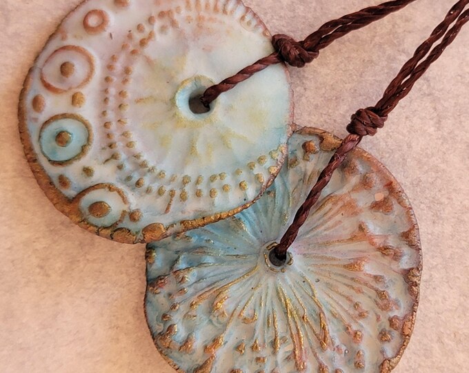 Pair of Long Rustic Earthy Organic Porcelain Ceramic Bells Artisan ...