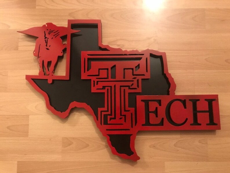 Texas Tech Wall Hanger Wall Decor Metal Art College | Etsy