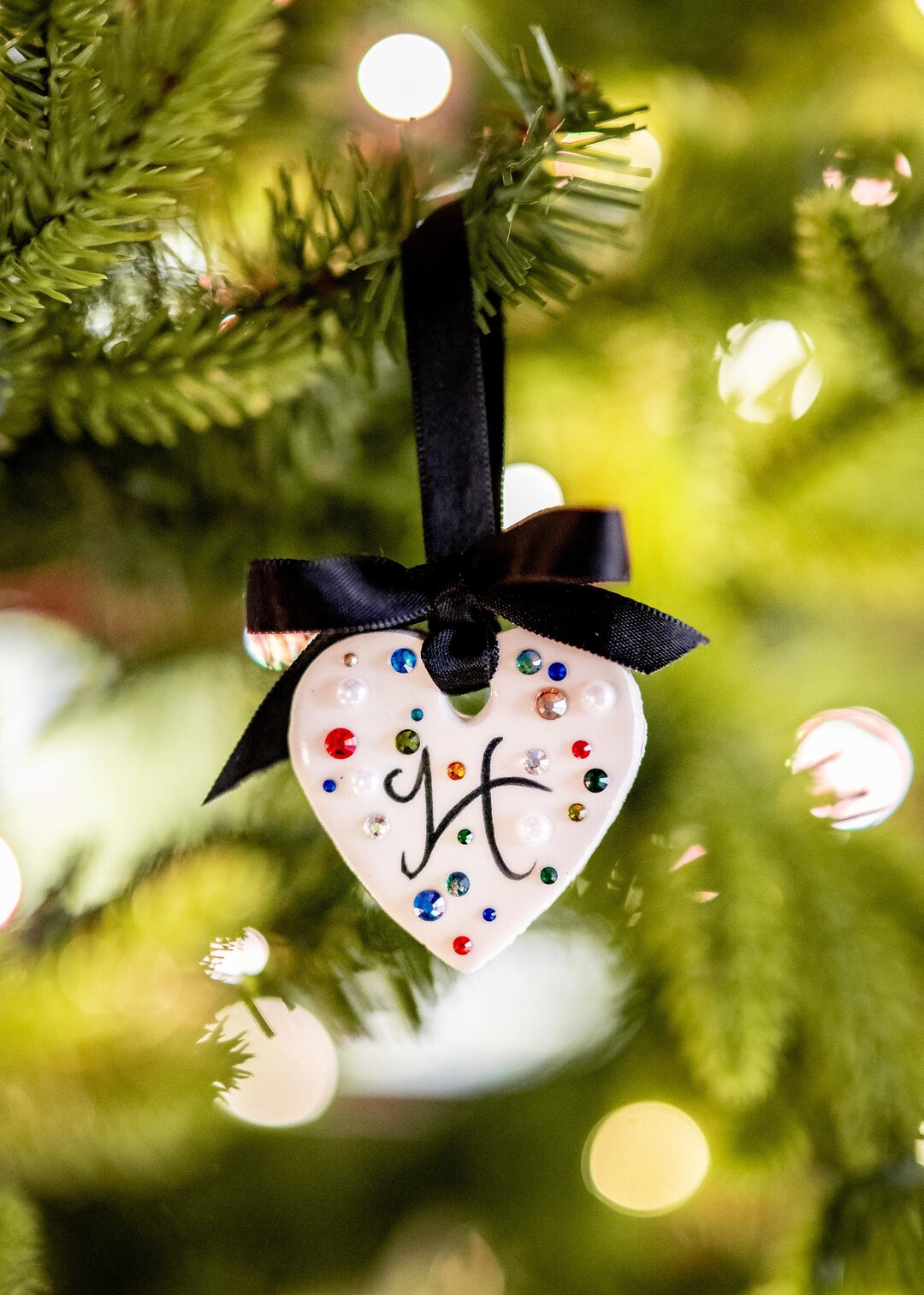 Custom Letter Ceramic Xmas Ornament Custom Holiday Ceramic Ornament ...