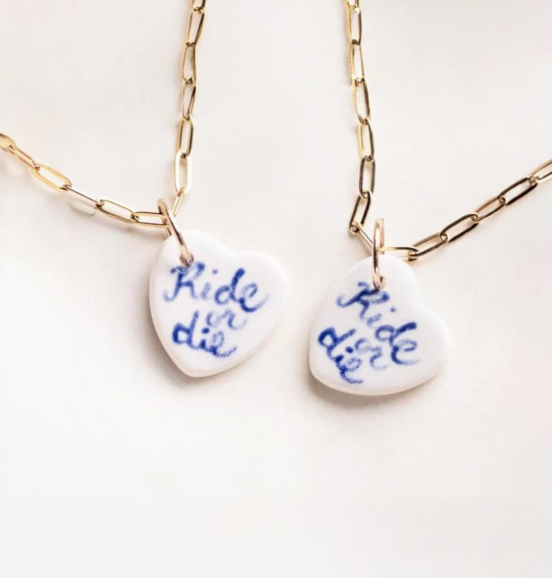 Ride or Die Best Friend Necklace Set | Best Friend Friendship Charms ...