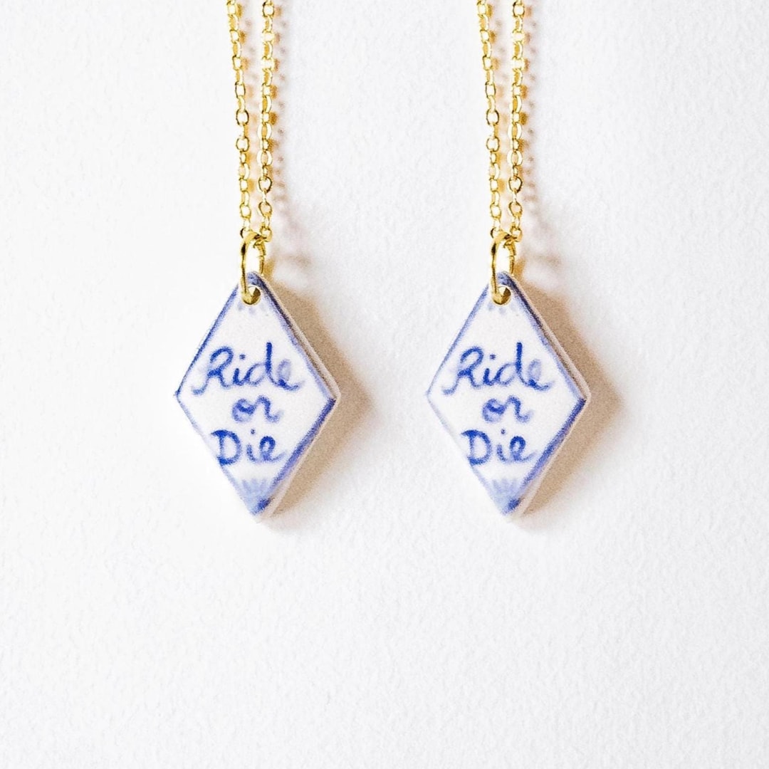 Ride or Die Best Friend Necklace Set | Best Friend Friendship Charms ...