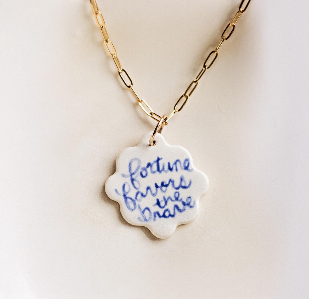 Fortune Favors the Brave Ceramic Charm | Fortune Quote Charm | Quote ...