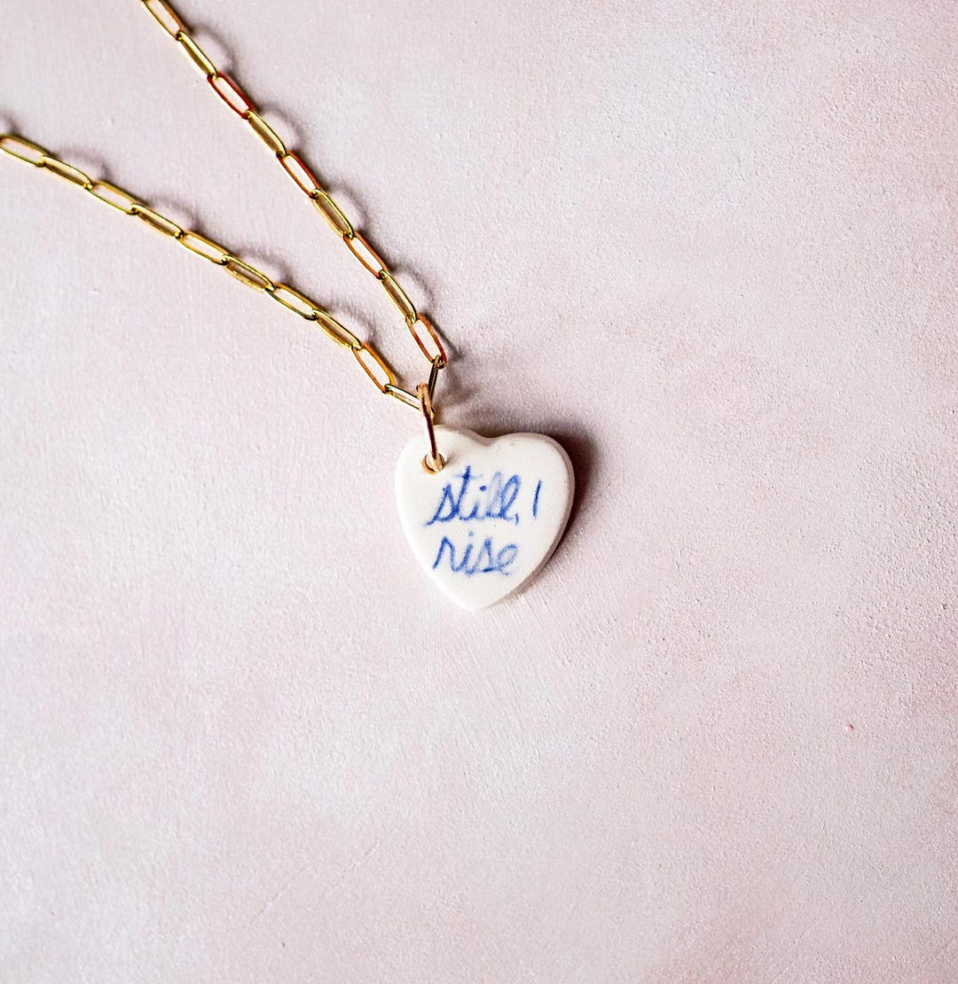 Still, I Rise Quote Maya Angelou Necklace Charm | Maya Angelou Charm ...