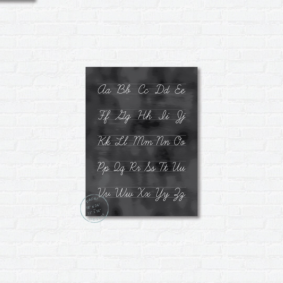 Cursive Alphabet Poster Paper | Homeschool Decor | Classroom Decor ...