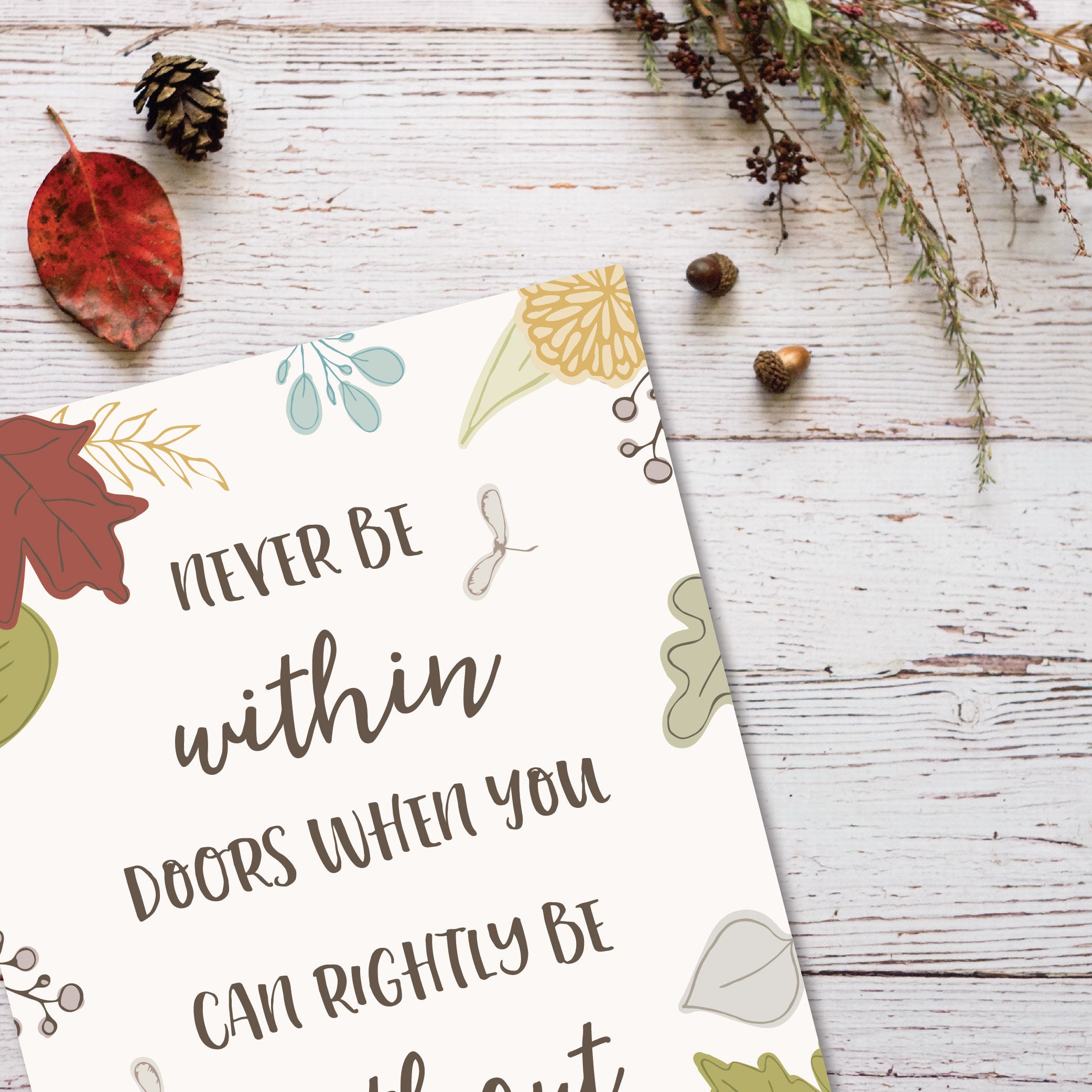 Never Be Within Doors Art Print Poster - Charlotte Mason Quote - Nature ...