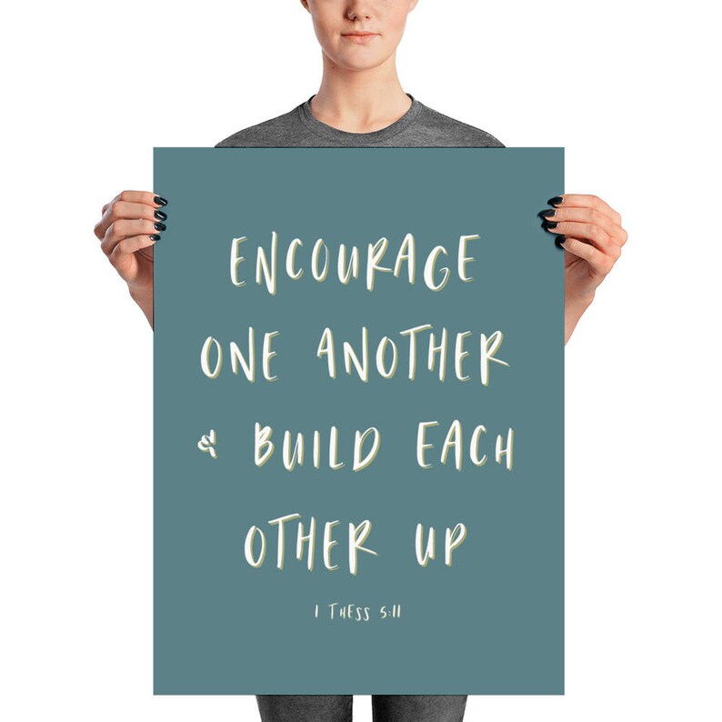 Encourage One Another Poster Scripture Art Print Modern - Etsy