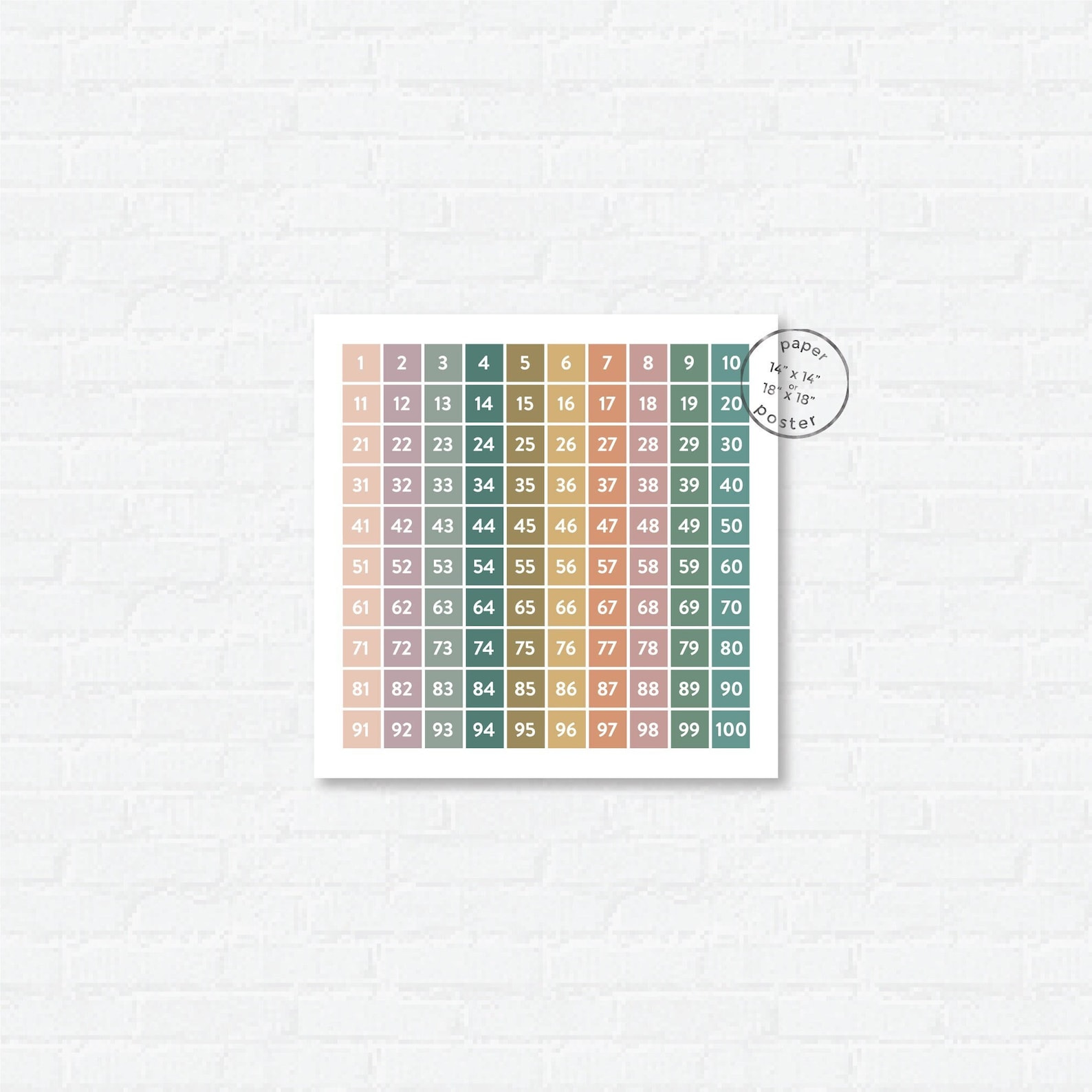 Hundreds Chart for Homeschool | Pretty Modern Math Chart | Homeschool ...