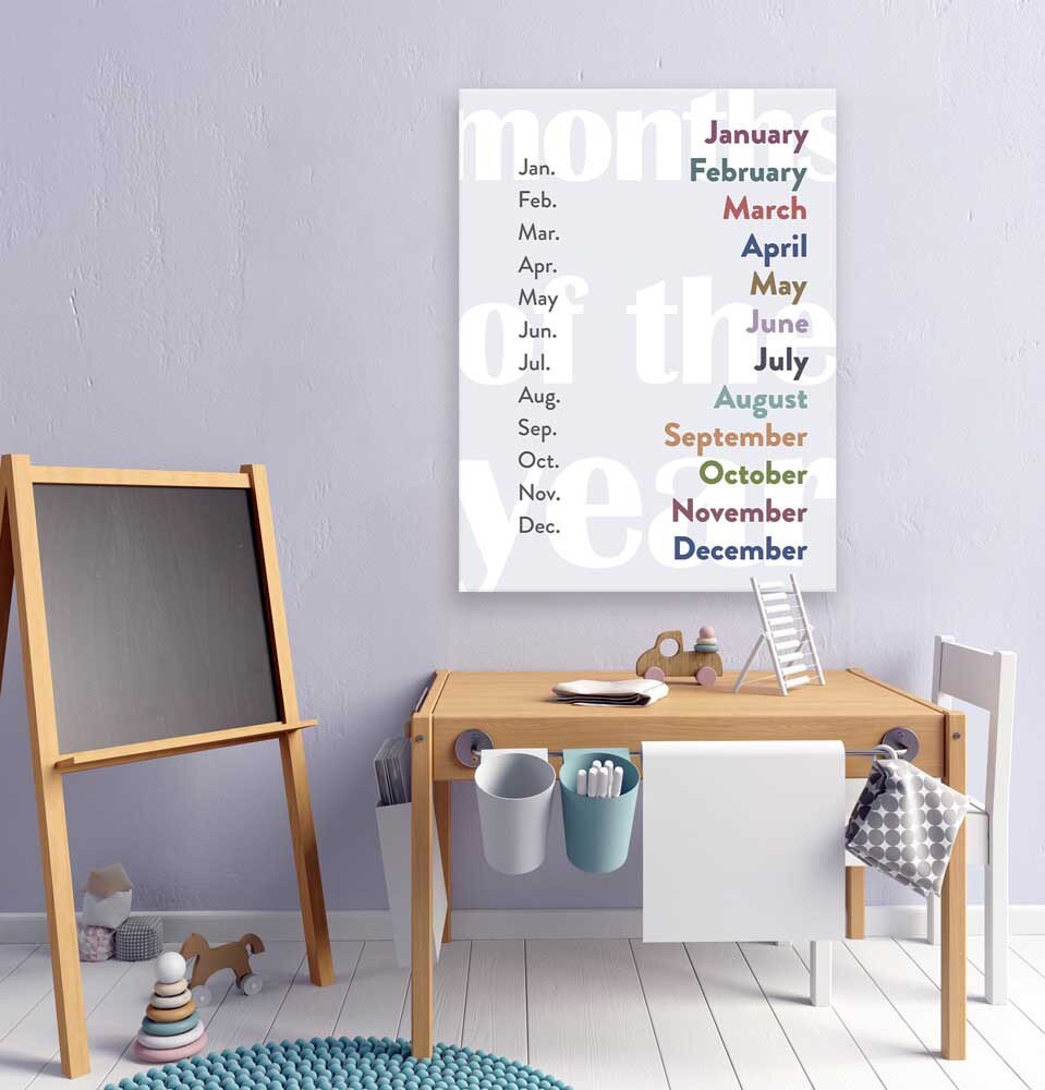 Months of the Year Classroom Poster or Homeschool | Calendar School ...