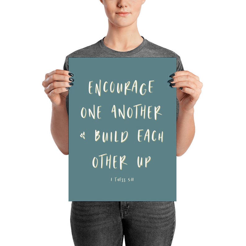 Encourage One Another Poster Scripture Art Print Modern - Etsy