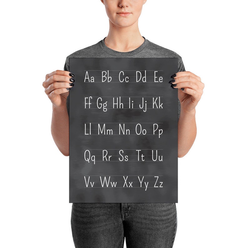 Blackboard Alphabet Paper Art Print | Kids Room Wall Art | Classroom ...