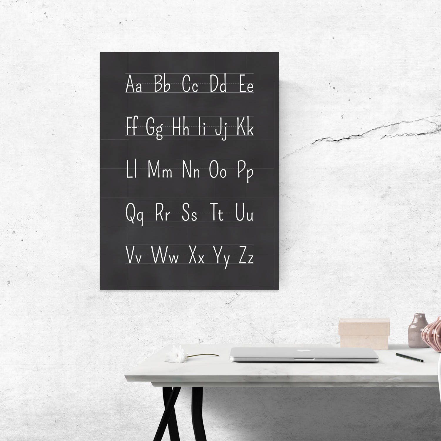 Cursive & Print Blackboard Alphabet Poster Printable Bundle - Etsy