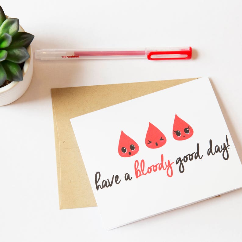 Have a Bloody Good Day Printable PDF Greeting Card - Etsy