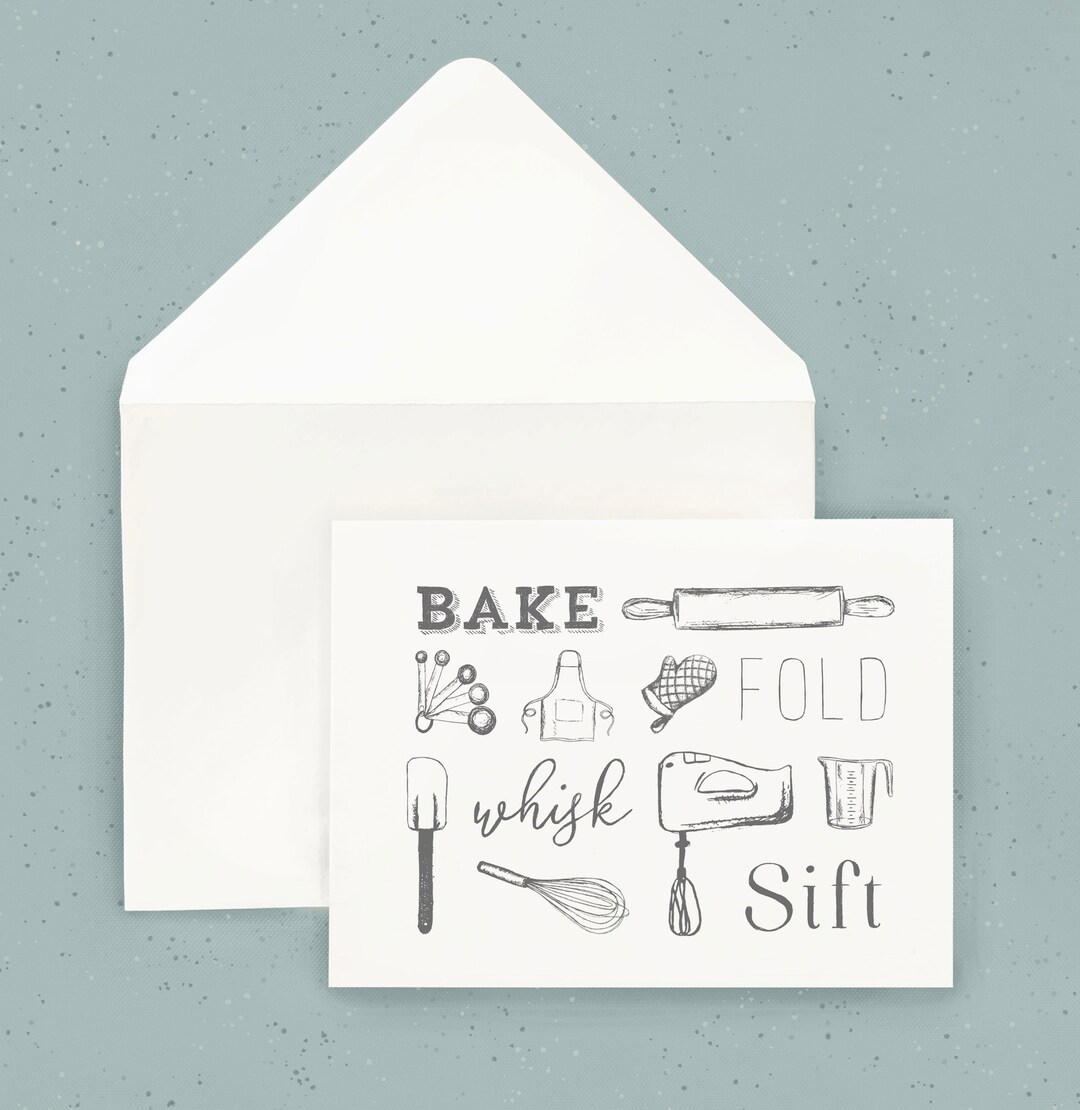 Editable Baking Thank You Cards | Hand-drawn Customizable Notecards ...