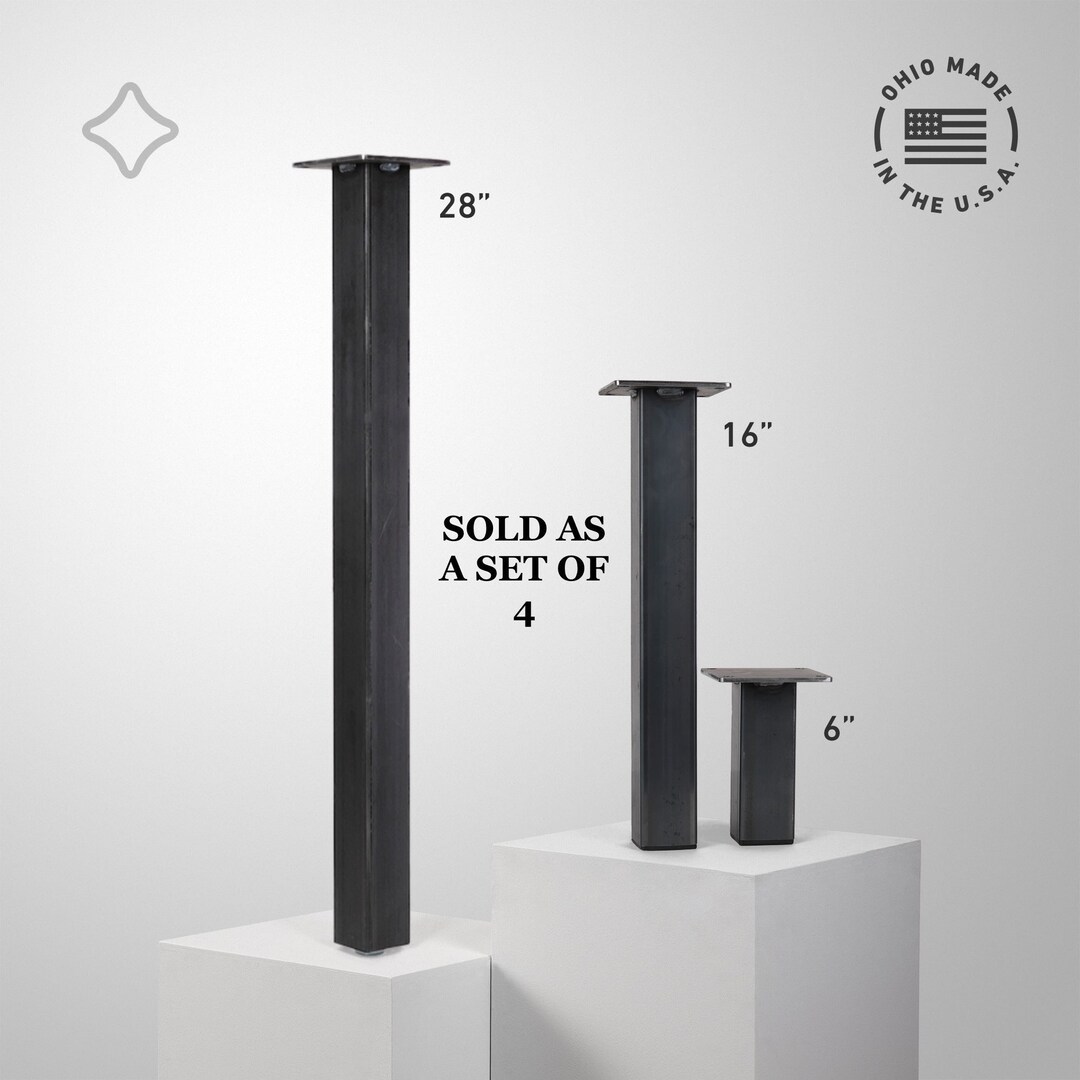 Metal Post Table Leg, 4"-34" Steel Table Legs, Set of 4 - Etsy