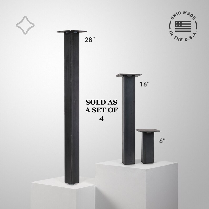 Metal Post Table Leg 434 Steel Table Legs Set - Etsy