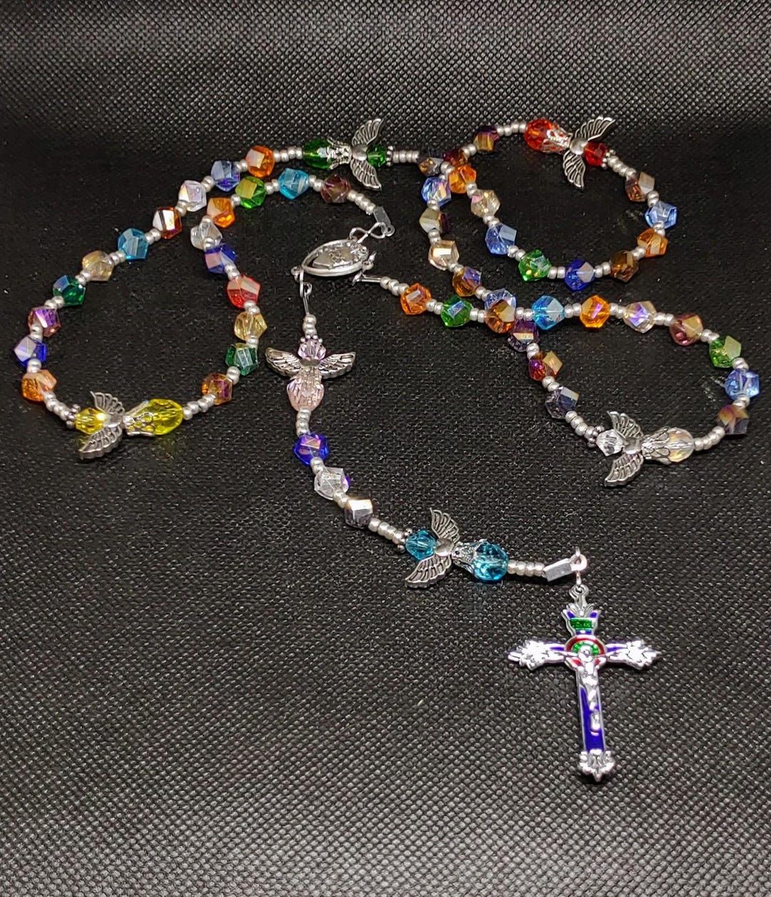 Prism Rainbow Angel, Handcrafted, Rosary - Etsy