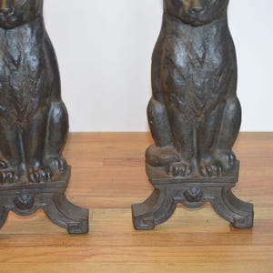 Rare Antique Cat Andirons With Glass Eyes I.C.C. CO Cast Iron Circa ...